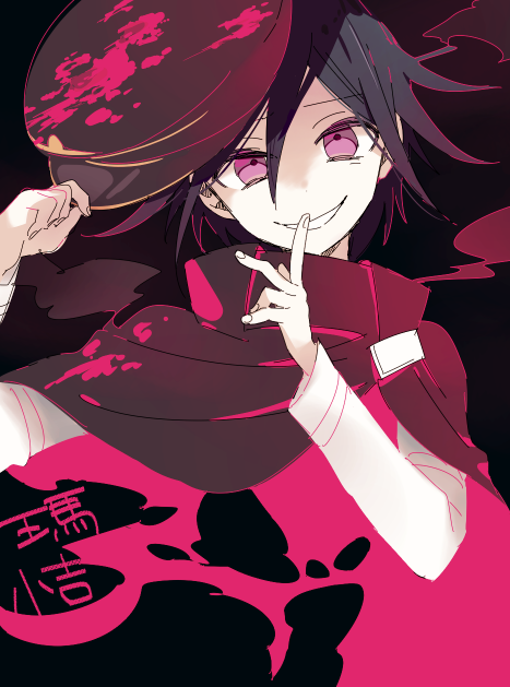 Safebooru - 1boy 4 (nakajima4423) arm belt belt black background black cape black hat blood ...