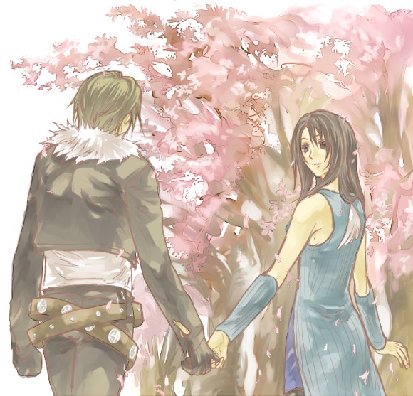 Safebooru - 1boy 1girl belt black eyes black jacket black pants blue skirt brown belt brown hair ...