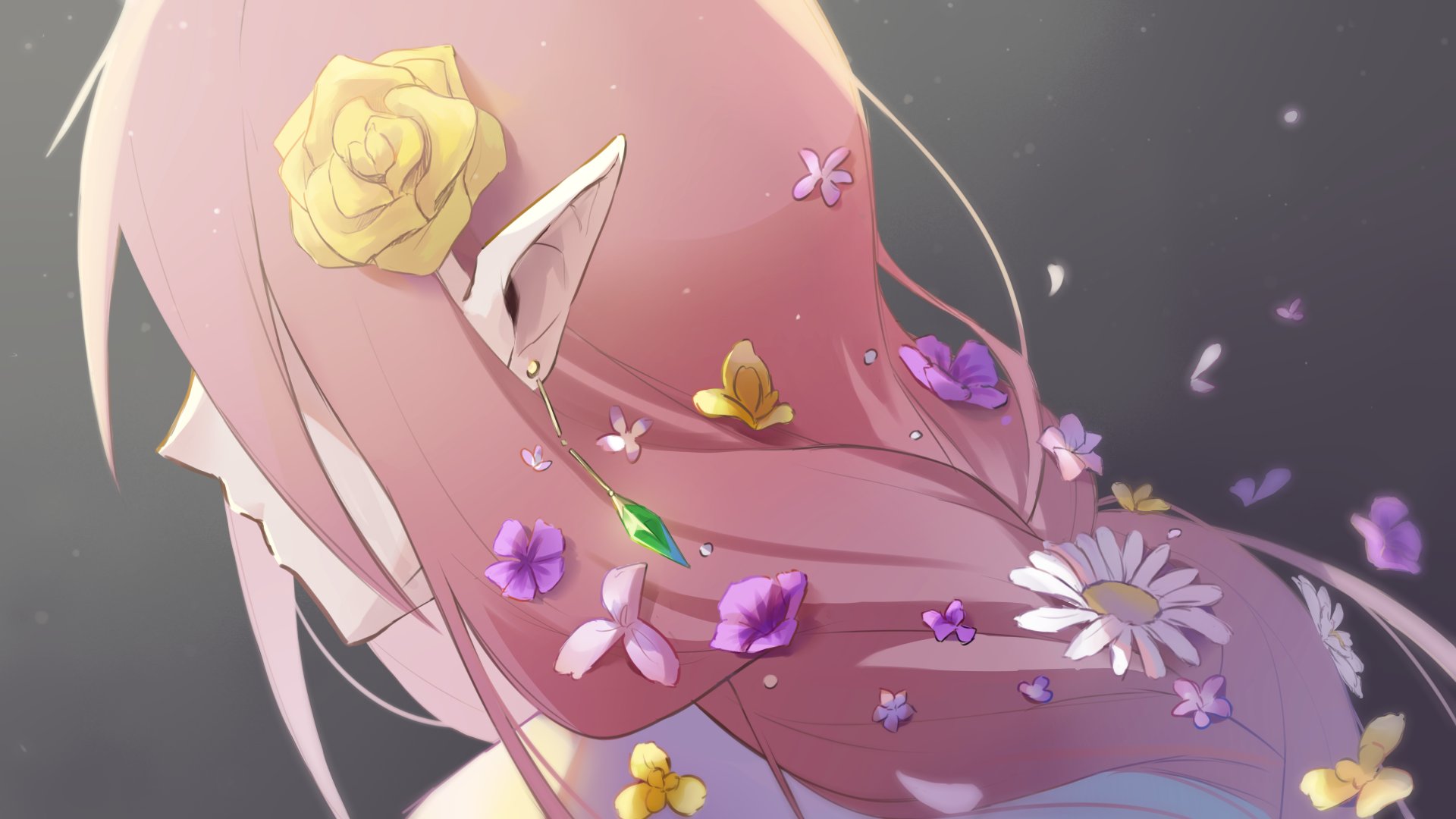 Safebooru - 1boy androgynous bishounen braid commentary daisy dream smp earrings english ...