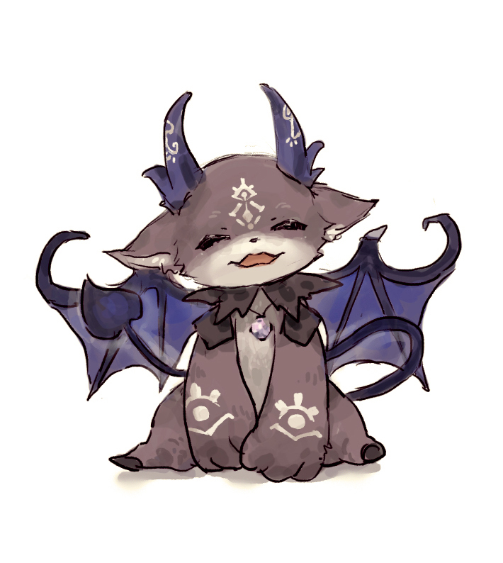 Safebooru - ^ ^ black tail closed eyes commentary request debidebi ...