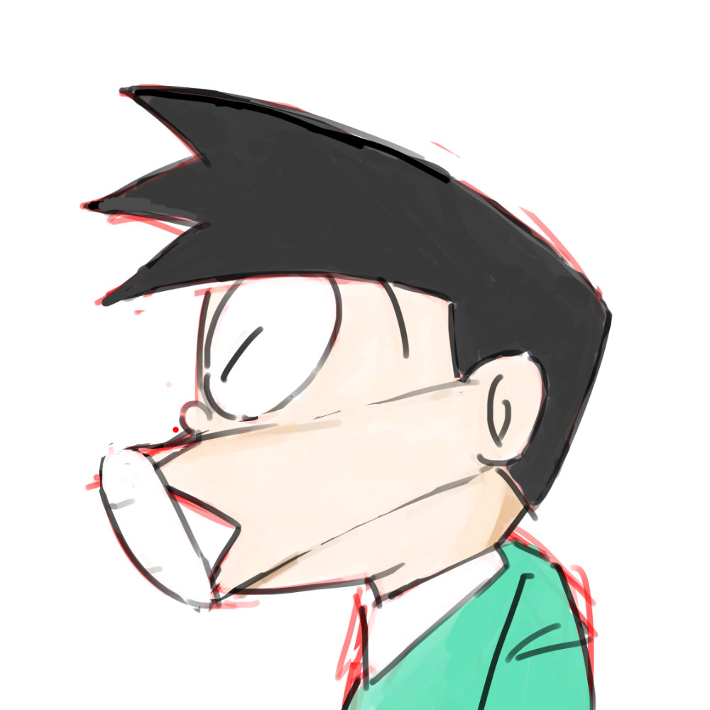 Safebooru - 1boy black hair closed eyes doraemon from side green shirt ...