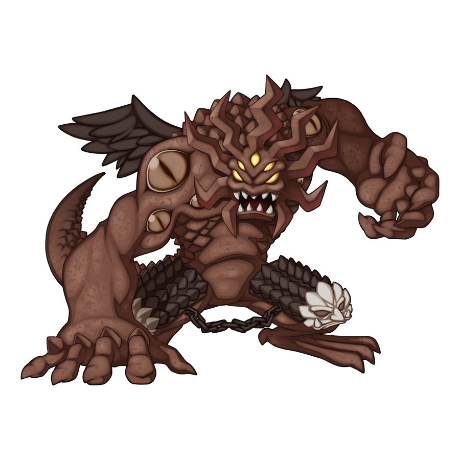 Safebooru - brown wings chain chibi chibi only demon extra eyes ...