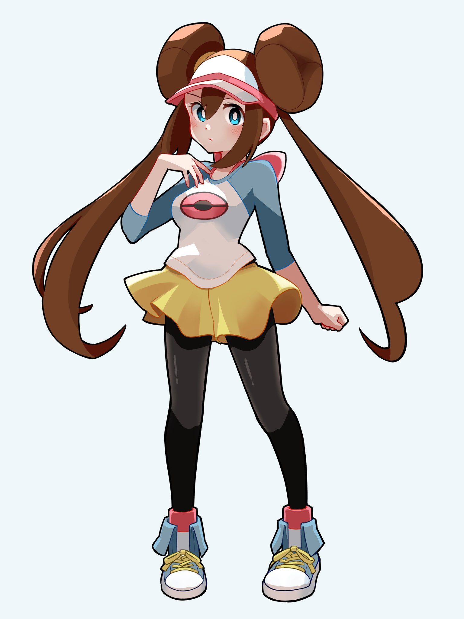 Safebooru - 1girl aqua eyes black pantyhose blush bright pupils brown hair clenched hand closed ...