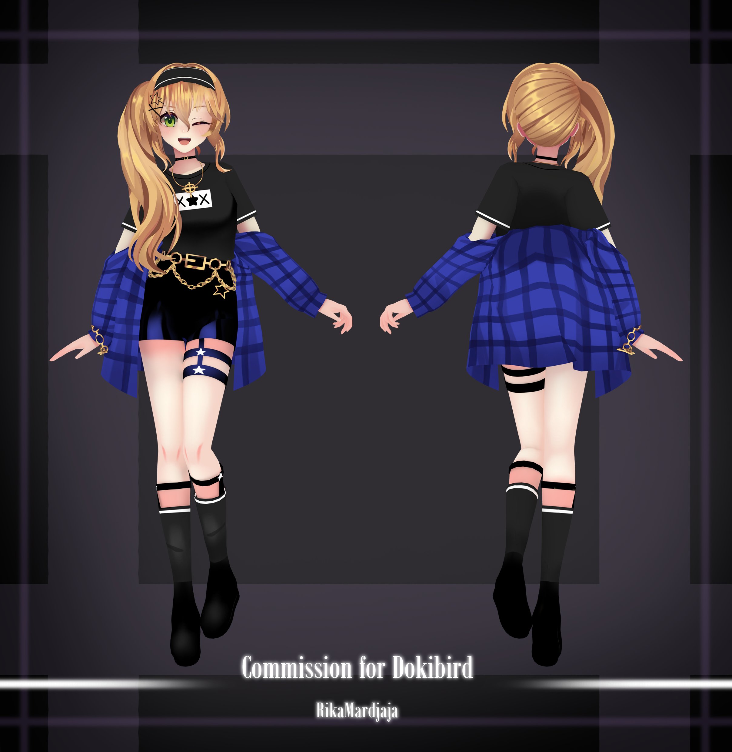 Safebooru - 1girl 3d absurdres artist name belt black background black choker black footwear ...