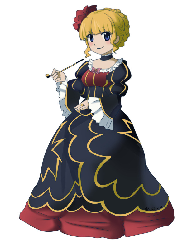 Safebooru - 1girl azumi-kun beatrice (umineko) black choker black dress blonde hair blue eyes ...
