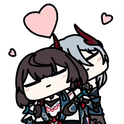 Safebooru - animated gif happy heart hug hug from behind multiple girls seseren | 4820018