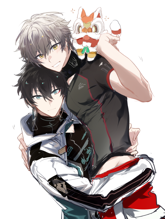 Safebooru - 2boys black hair caelus (honkai: star rail) dan heng ...