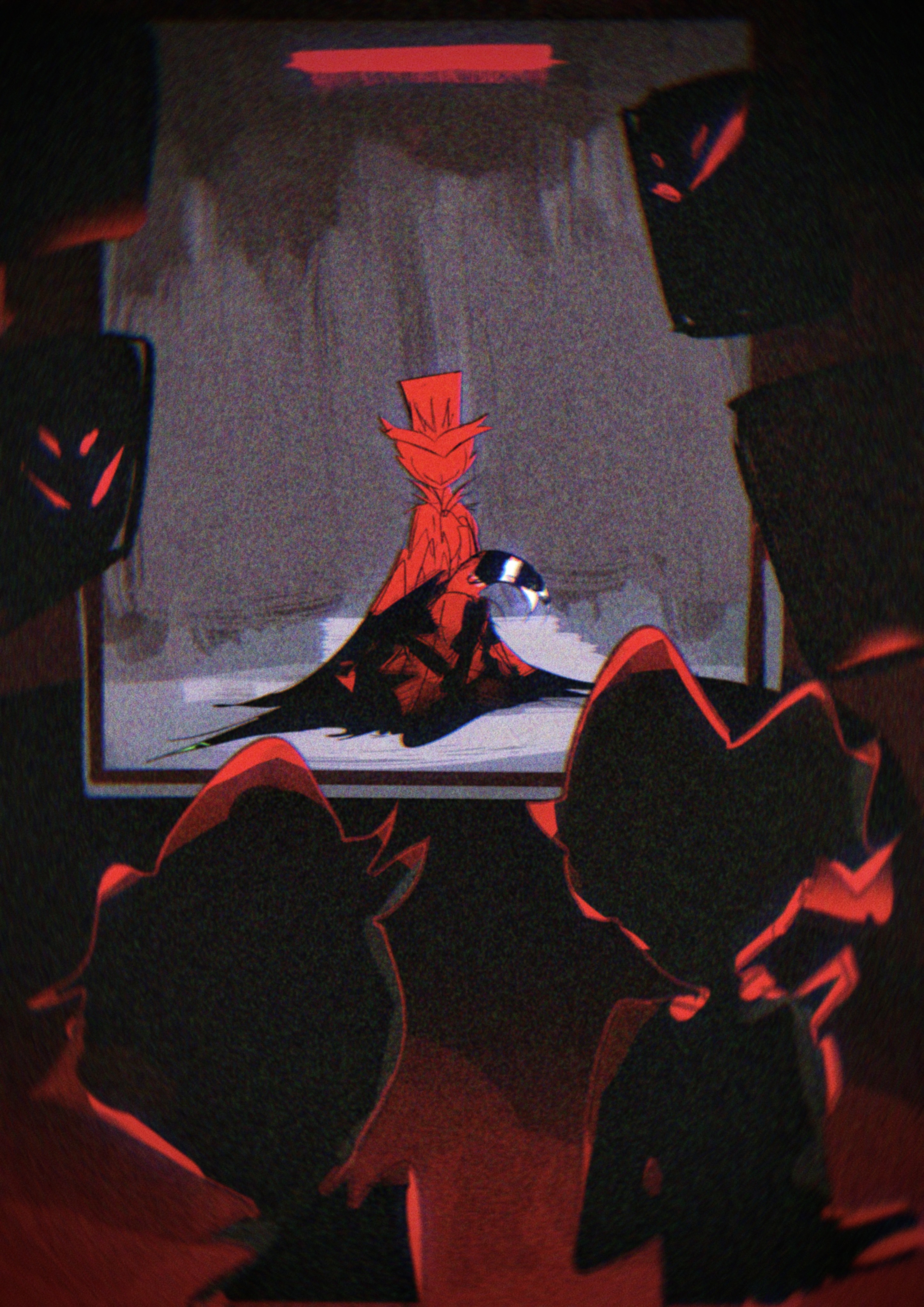 Safebooru - 1girl 3boys absurdres agent one (helluva boss) agent two ...