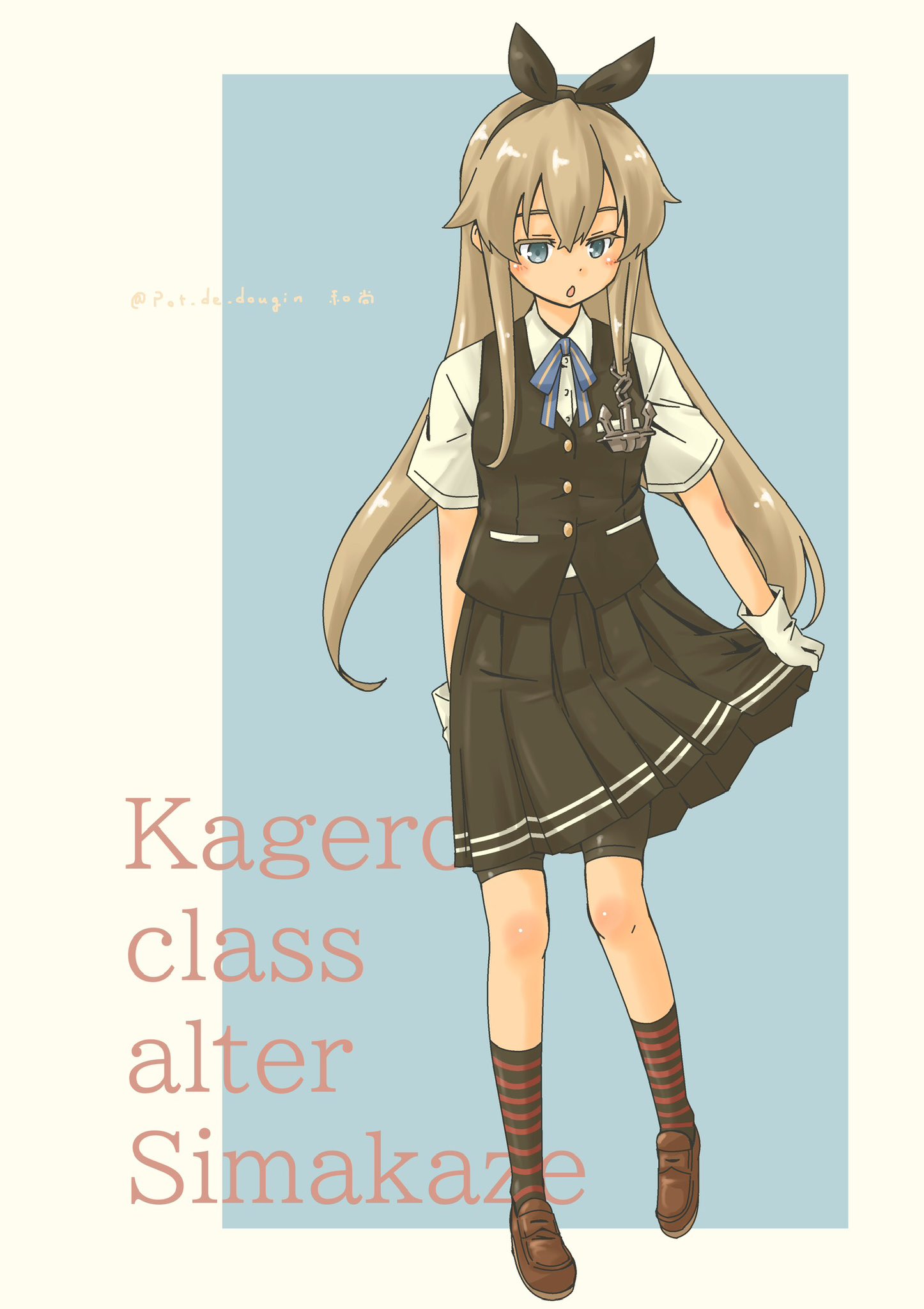 Safebooru - 1girl anchor hair ornament bike shorts black hairband black skirt black socks black ...