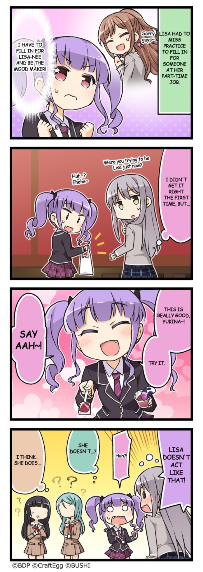 Safebooru - 4koma 5girls ????? bang dream! blush comic english text fang hanasakigawa school ...