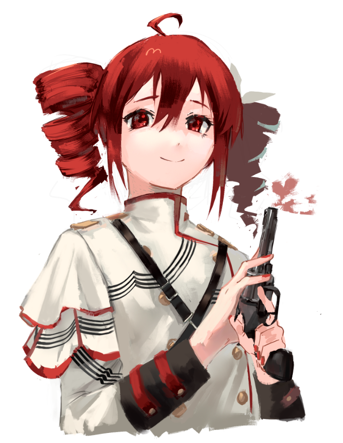 Safebooru - 1girl ahoge buttons closed mouth double-breasted drill hair ...