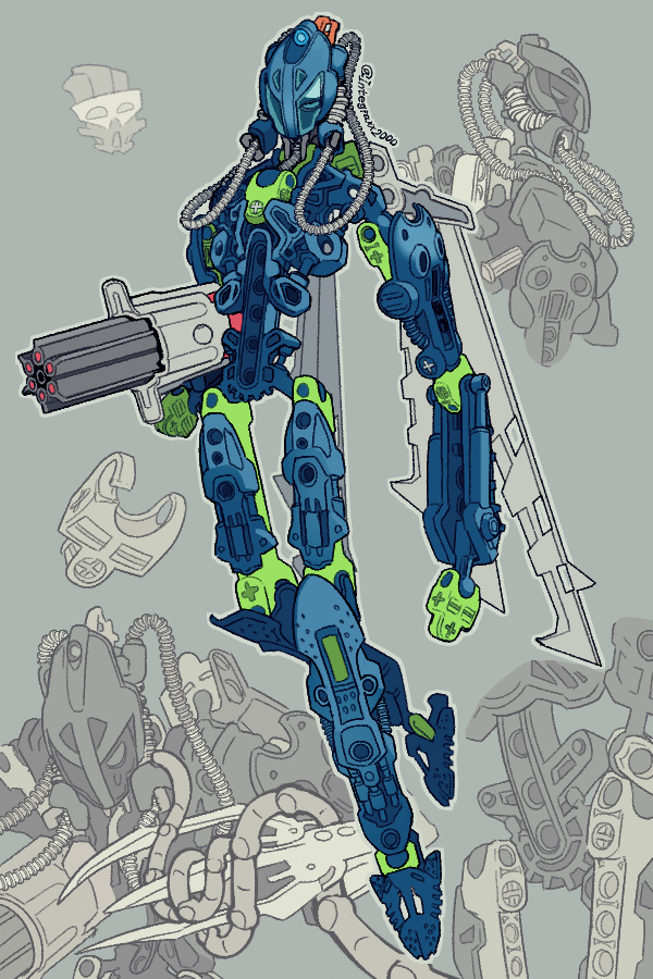 Safebooru - bionicle cable cordak blaster doodlerat floating full body ...