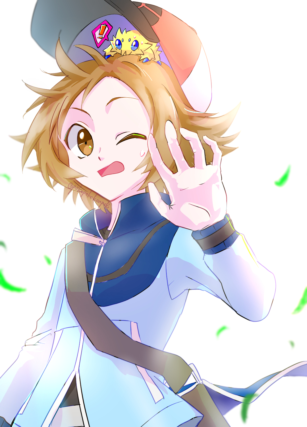 Safebooru - 1boy blue jacket brown eyes brown hair hat highres hilbert ...