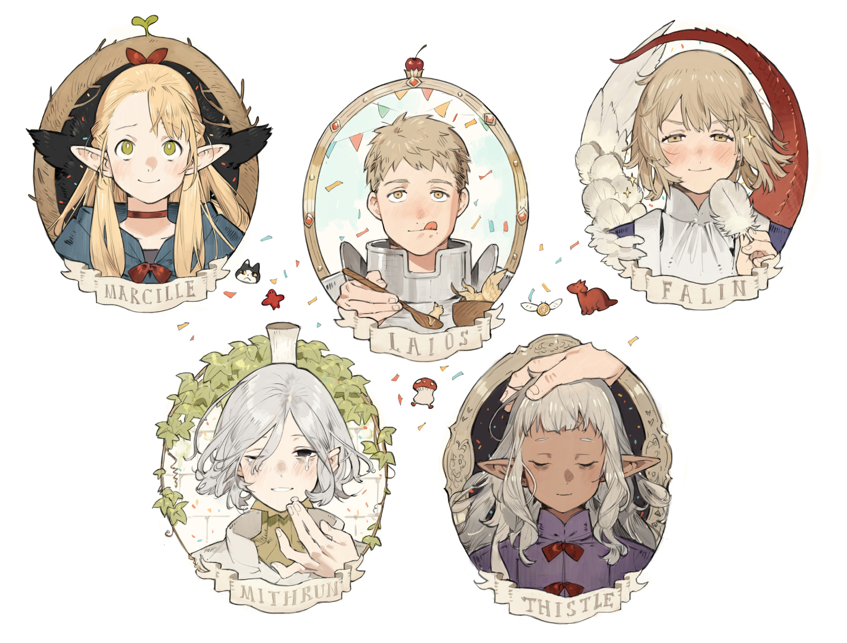 Safebooru - 2girls 3boys :q androgynous armor bags under eyes black eyes blonde hair blue ...