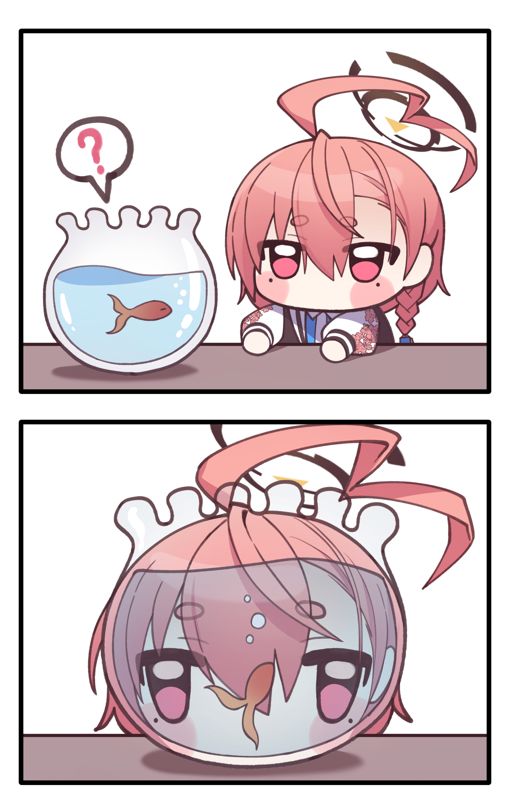 Safebooru - 1girl ? absurdres ahoge blue archive blush stickers chibi ...
