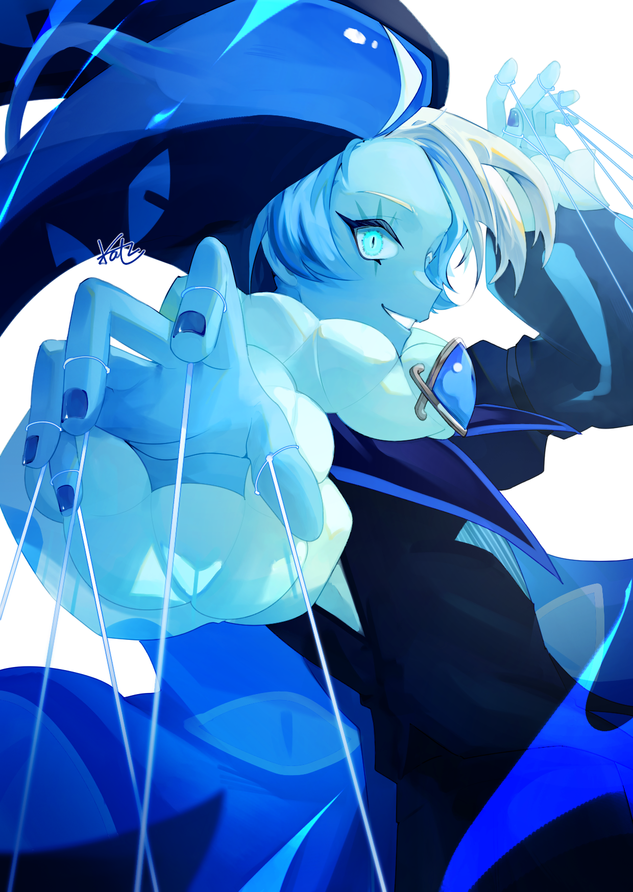 Safebooru - 1boy blue brooch blue eyes blue skin brooch card colored skin cookie cookie run food ...