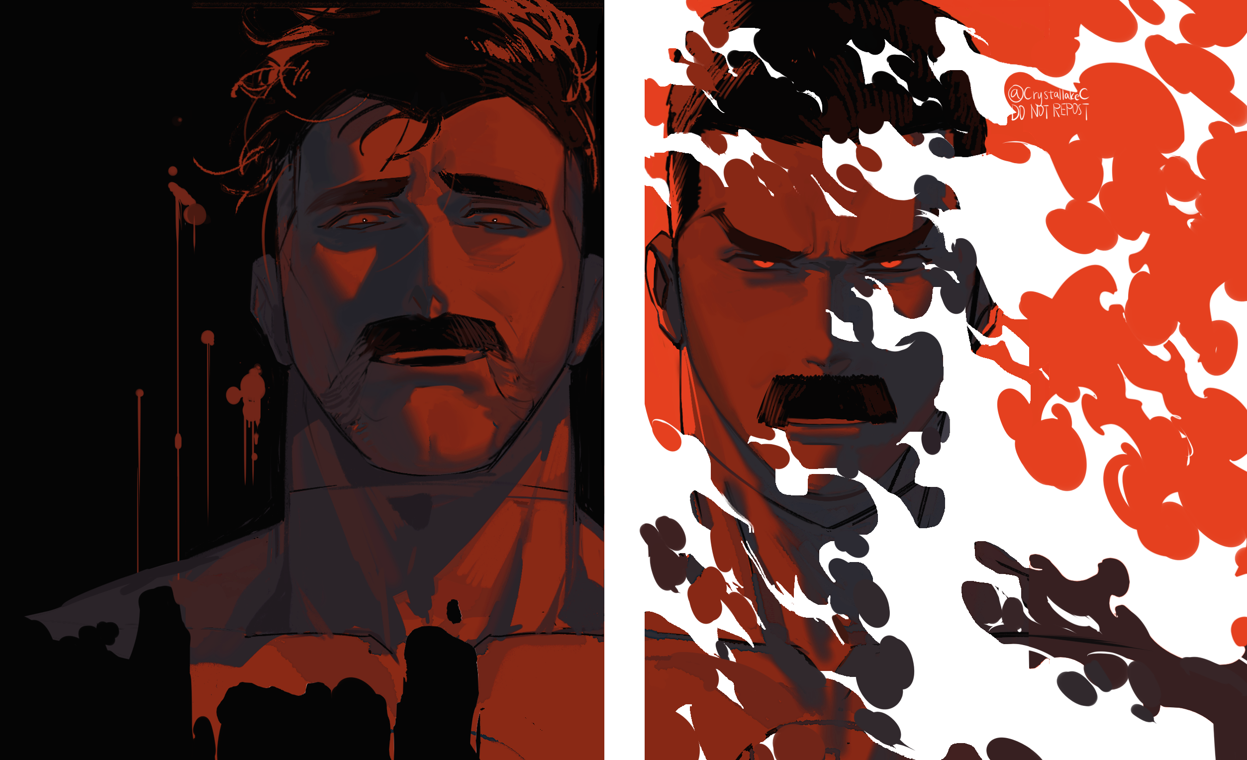 Safebooru - angry black background blood crystallakec highres image ...