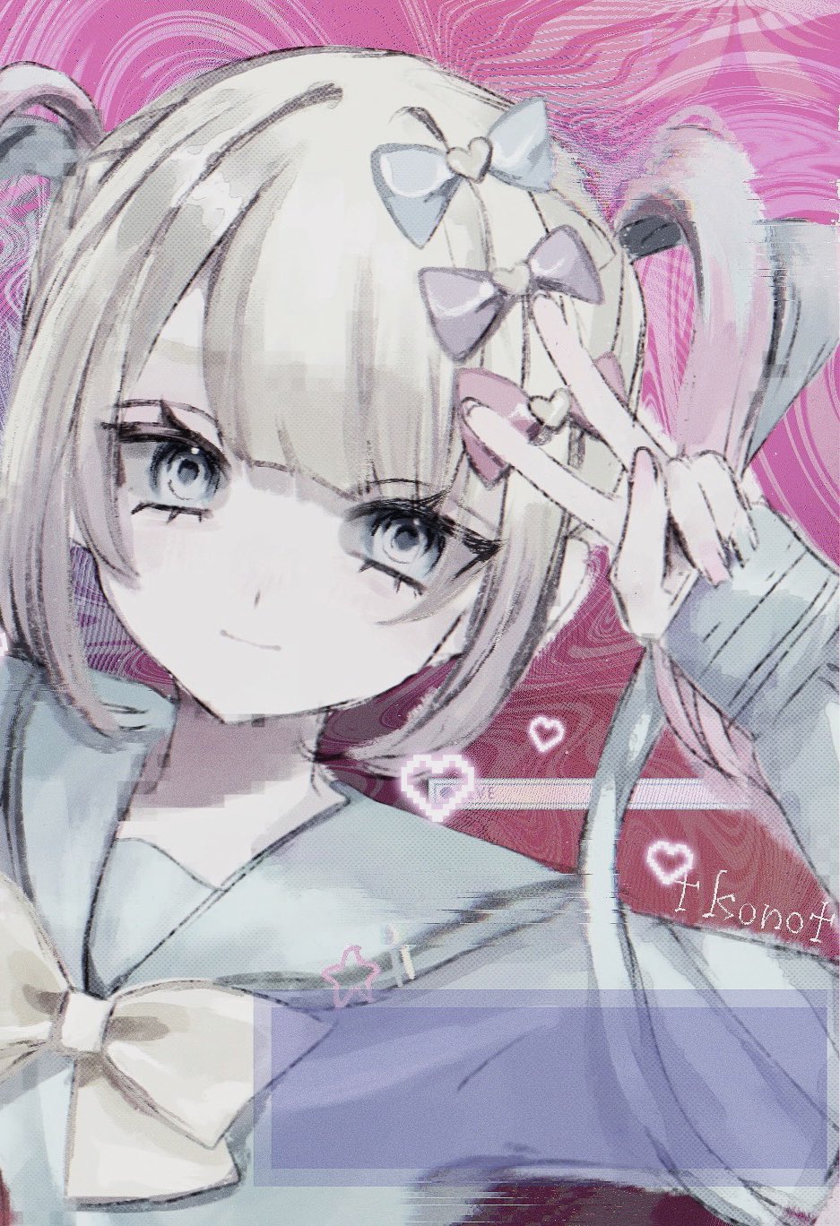 Safebooru - 1girl blonde hair blue bow blue eyes blue hair bow chouzetsusaikawa tenshi-chan ...