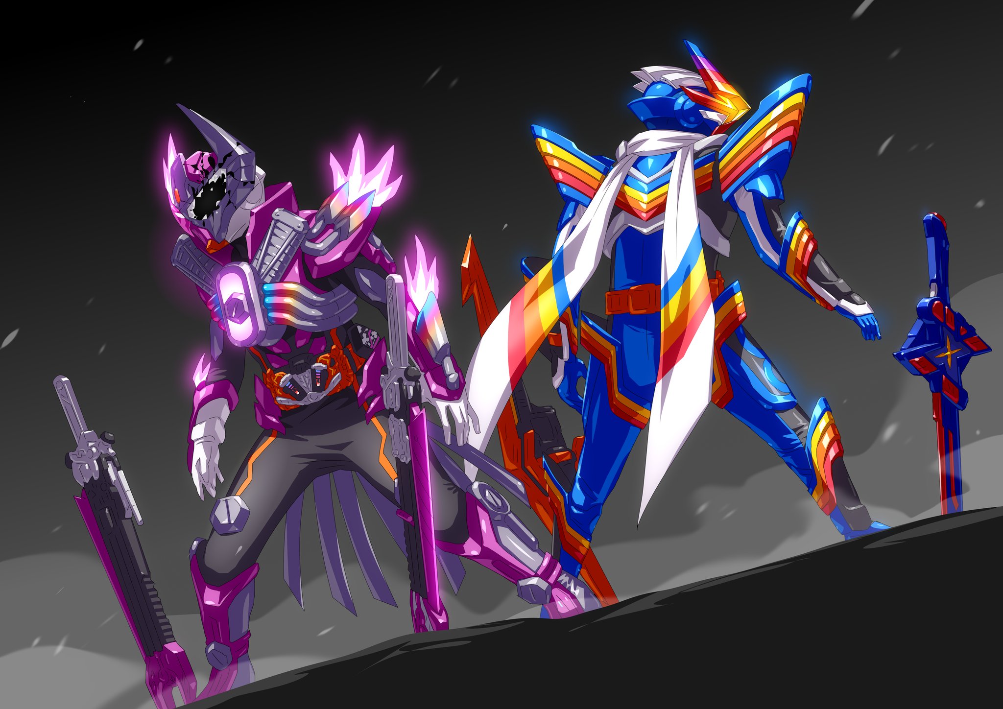 Safebooru - 2boys armor asymmetrical armor bodysuit bolt (hardware ...