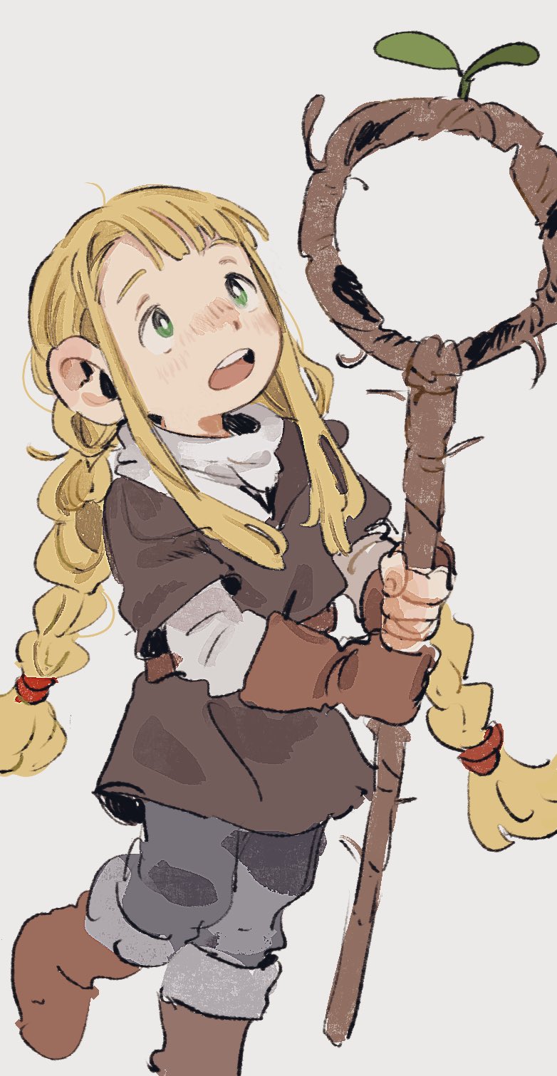 Safebooru - 1girl blonde hair blush boots braid brown footwear brown gloves commentary request ...