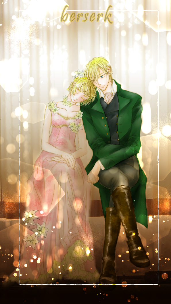 Safebooru - 1boy 1girl berserk blonde hair boots brother and sister closed eyes coat commentary ...