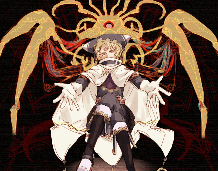 Safebooru - 1boy animal ears arm belt belt belt buckle belt collar black background black ...