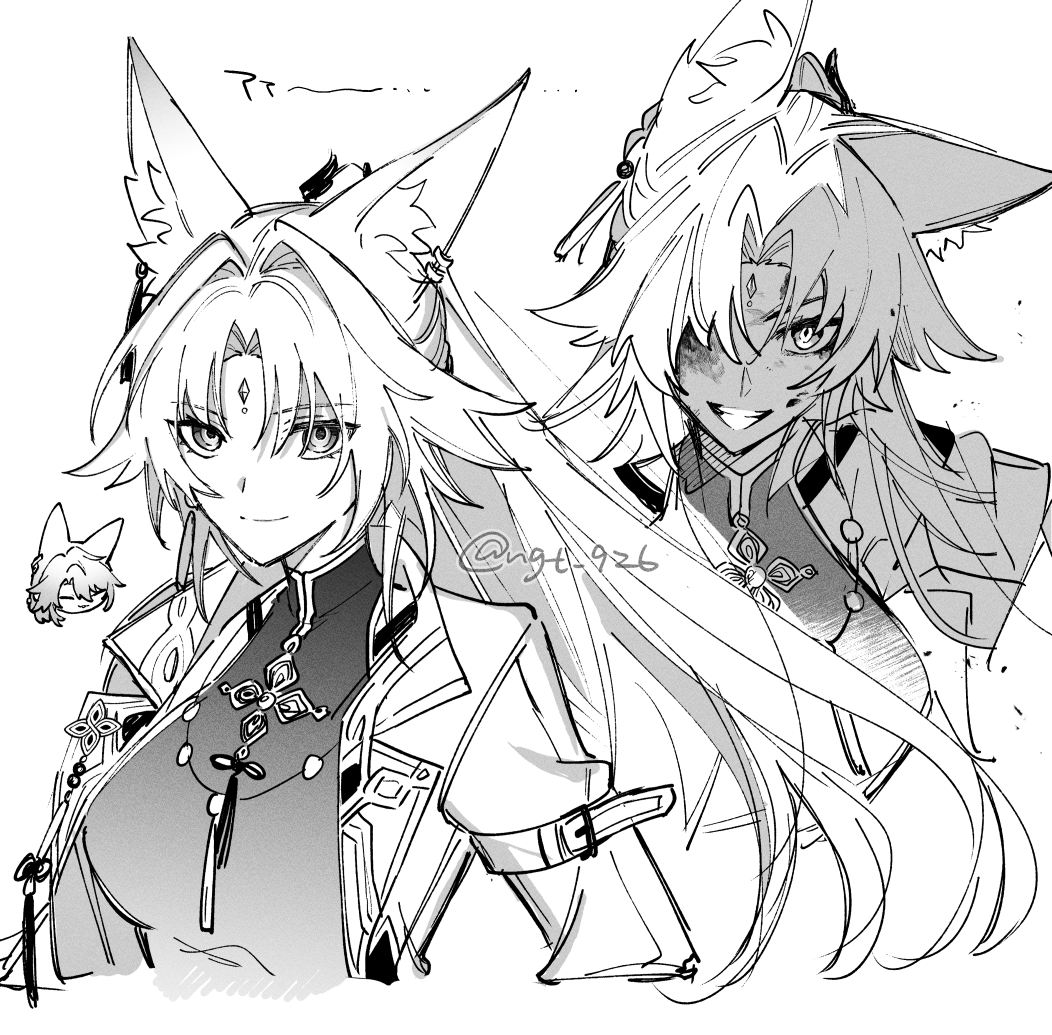 Safebooru - 1boy 1girl animal ear fluff animal ear piercing animal ears blood blood on face ...