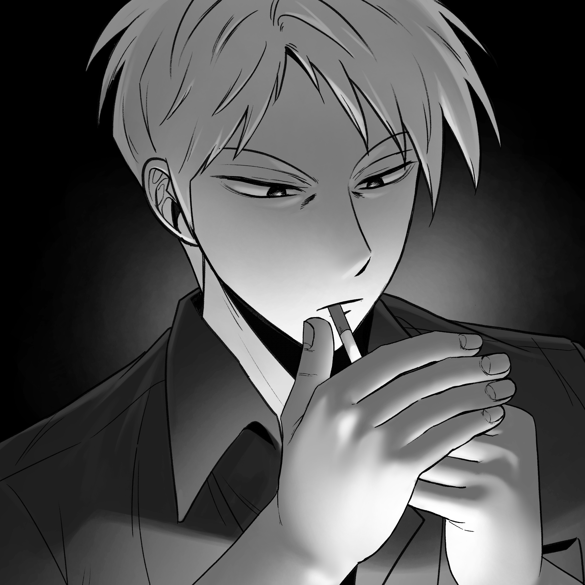 Safebooru - 1boy akagi: yami ni oritatta tensai akagi shigeru cigarette ...