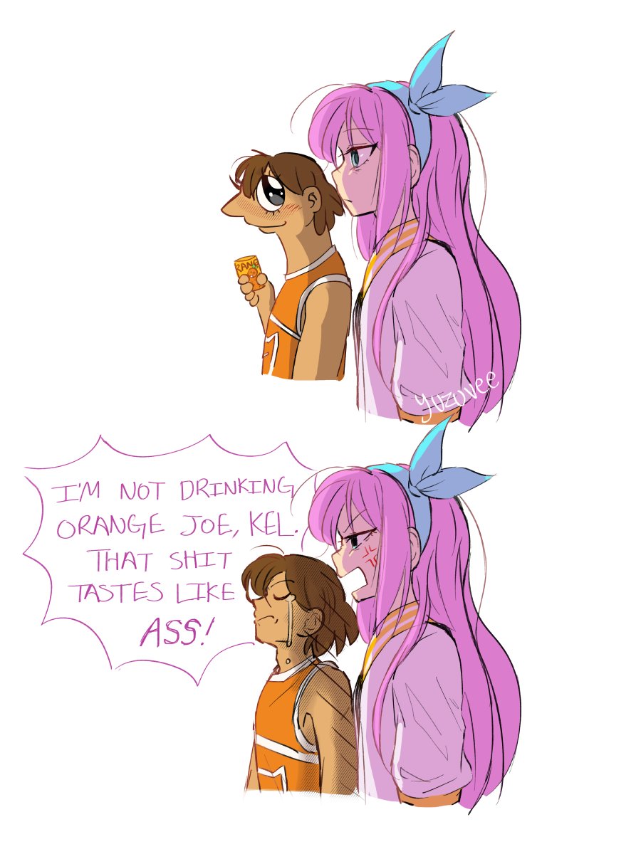 Safebooru - 1boy 1girl artist name aubrey (faraway) (omori) aubrey (omori) blue eyes brown hair ...