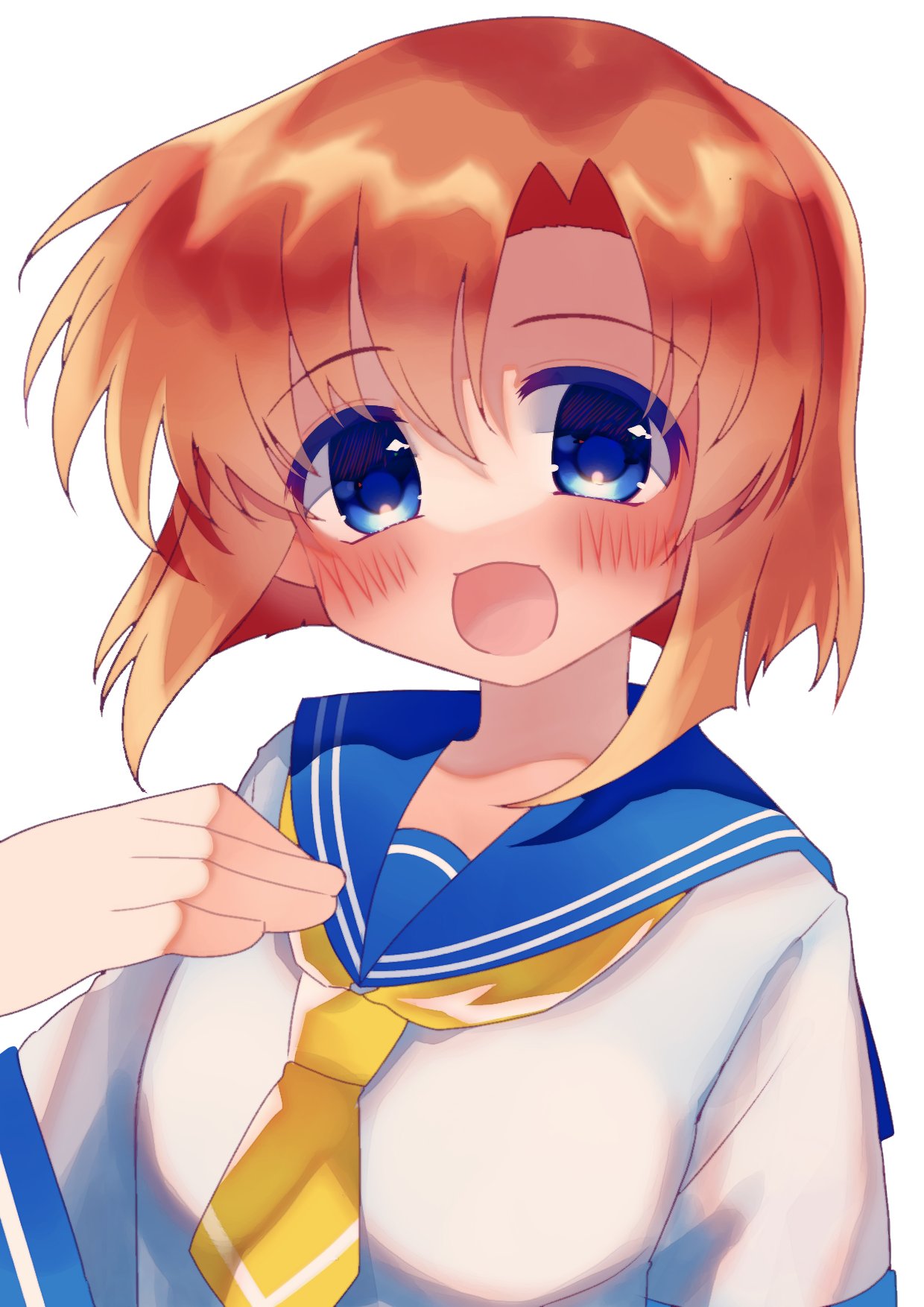 Safebooru - 1girl blue eyes blue sailor collar blush highres higurashi no naku koro ni ibispaint ...