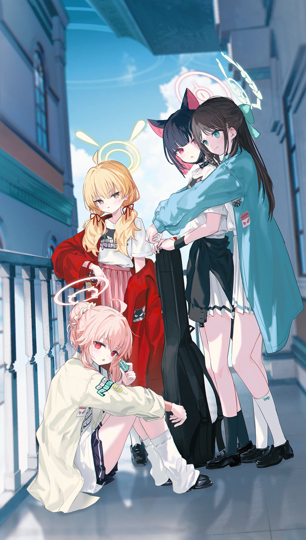 Safebooru - 4girls after-school sweets club (blue archive) ahoge airi (band) (blue archive) airi ...