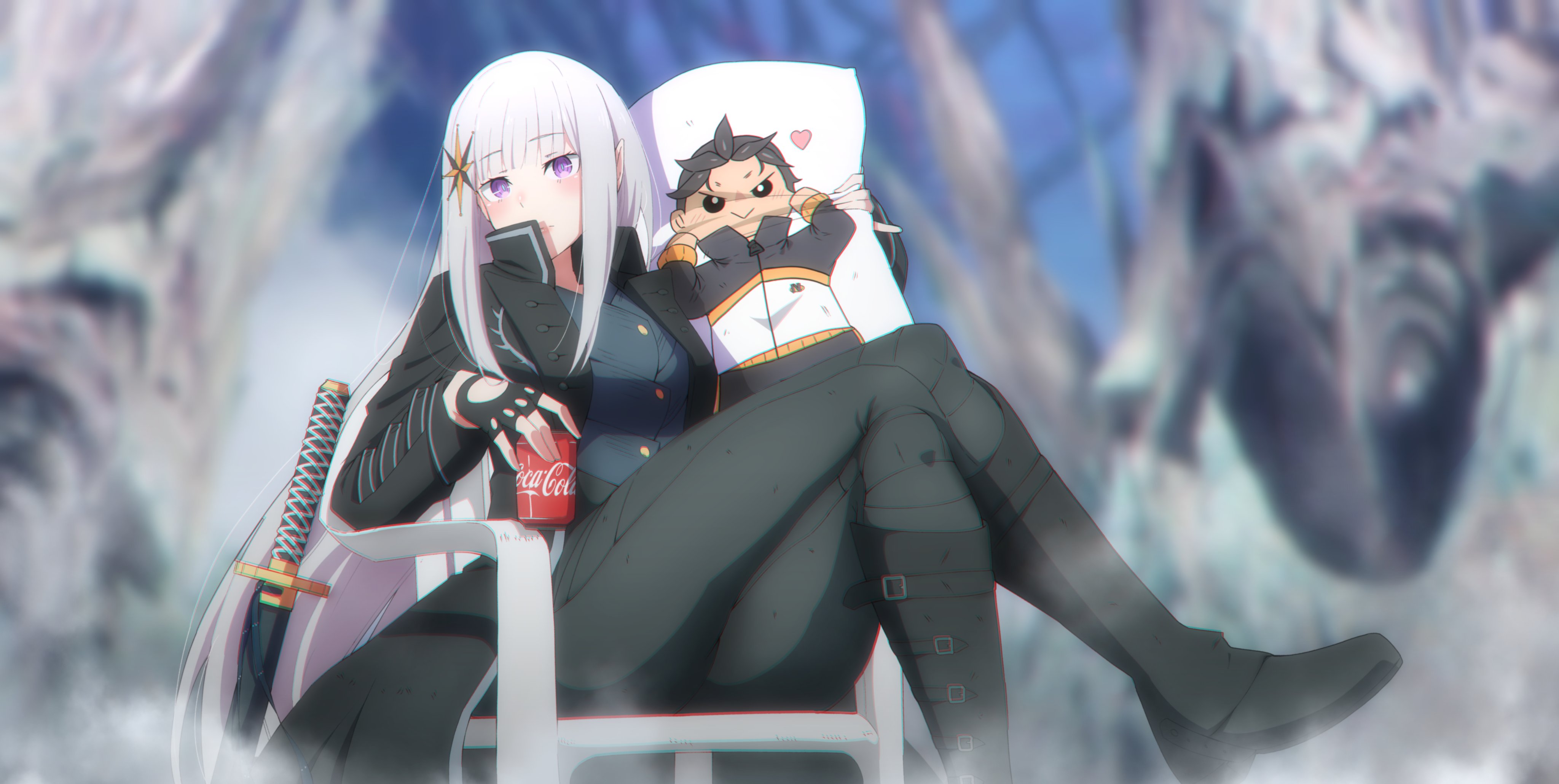 Safebooru - 1boy 1girl absurdres black hair black pants blush body ...