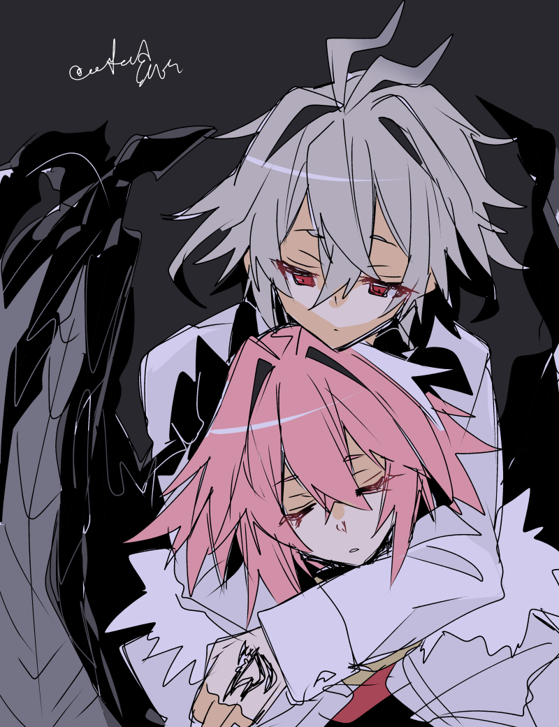 Safebooru - 2boys antenna hair astolfo (fate) black bow blush bow braid ...