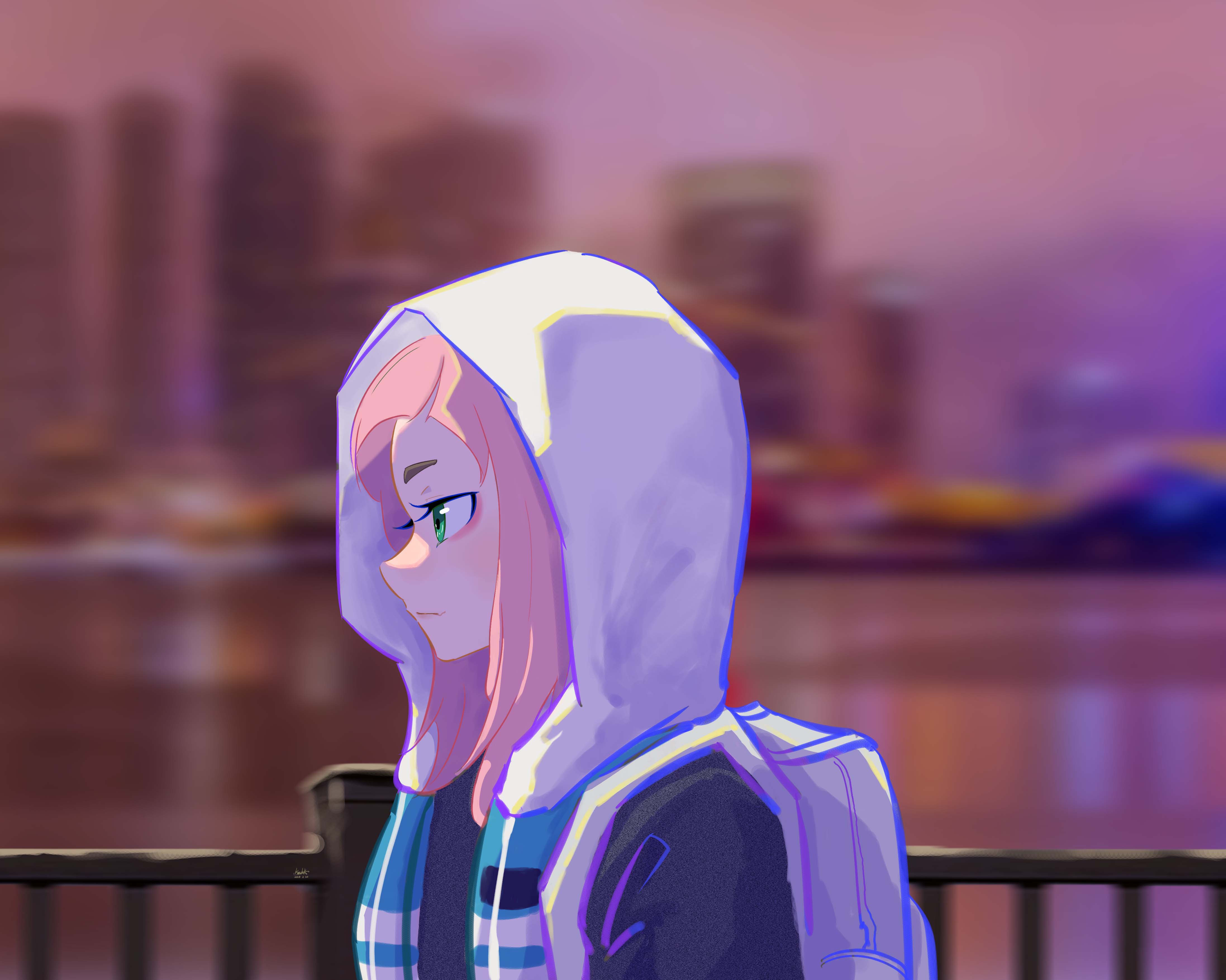 Safebooru - 1girl absurdres backpack bag blurry blurry background breasts chinese commentary ...