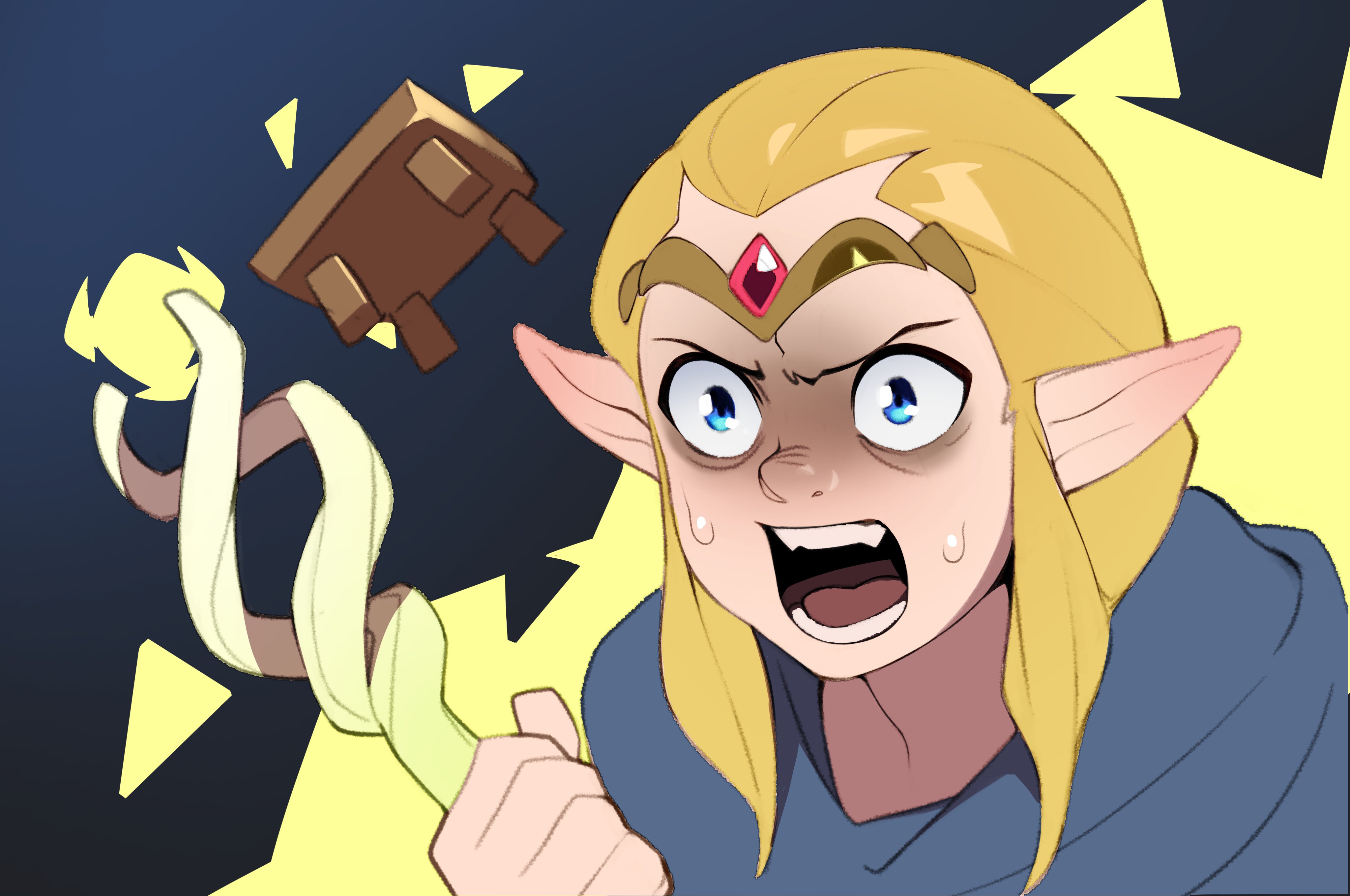 Safebooru - 1girl absurdres blonde hair blue cloak blue eyes circlet ...