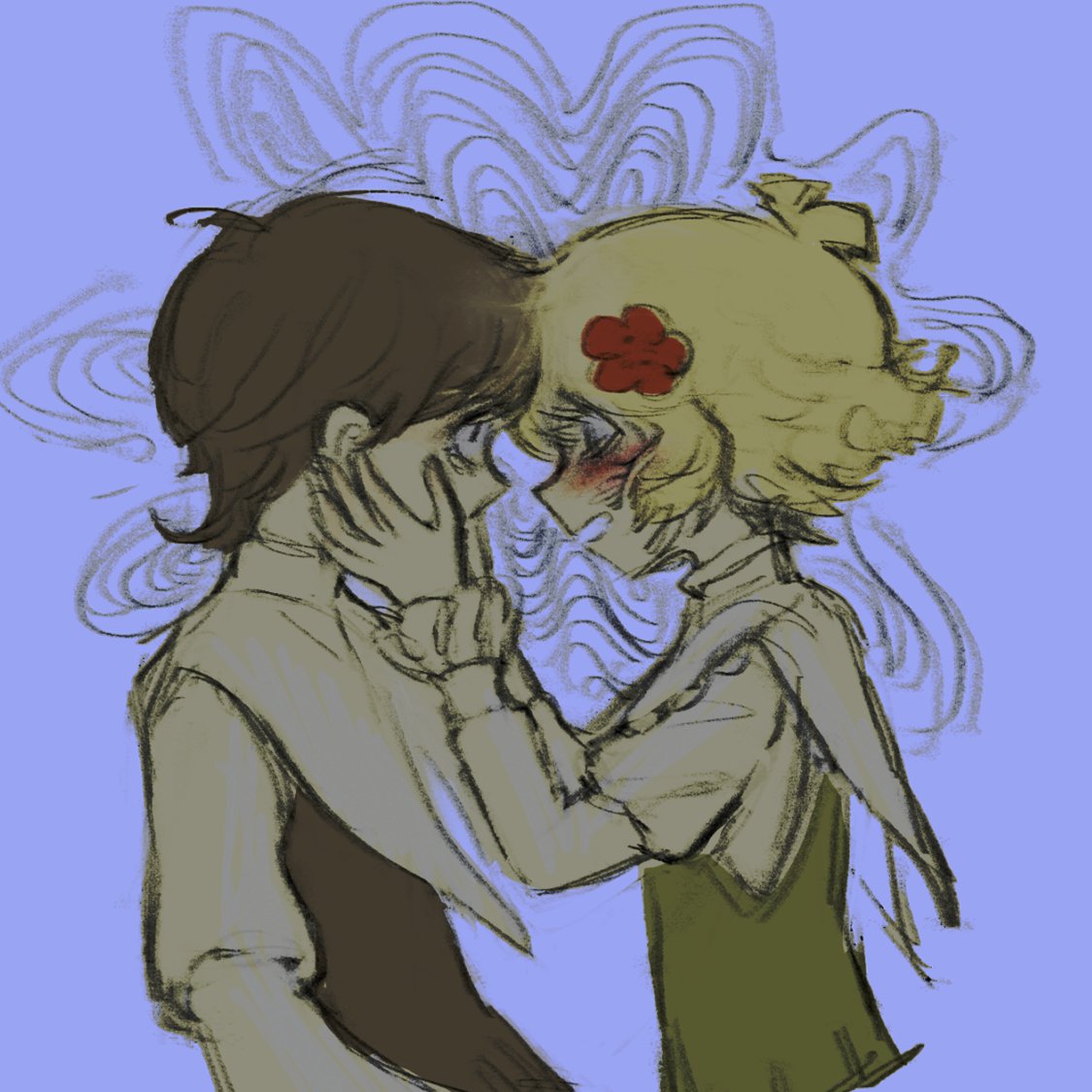 Safebooru - 2boys alternate costume basil (faraway) (omori) basil (omori) black hair blonde hair ...