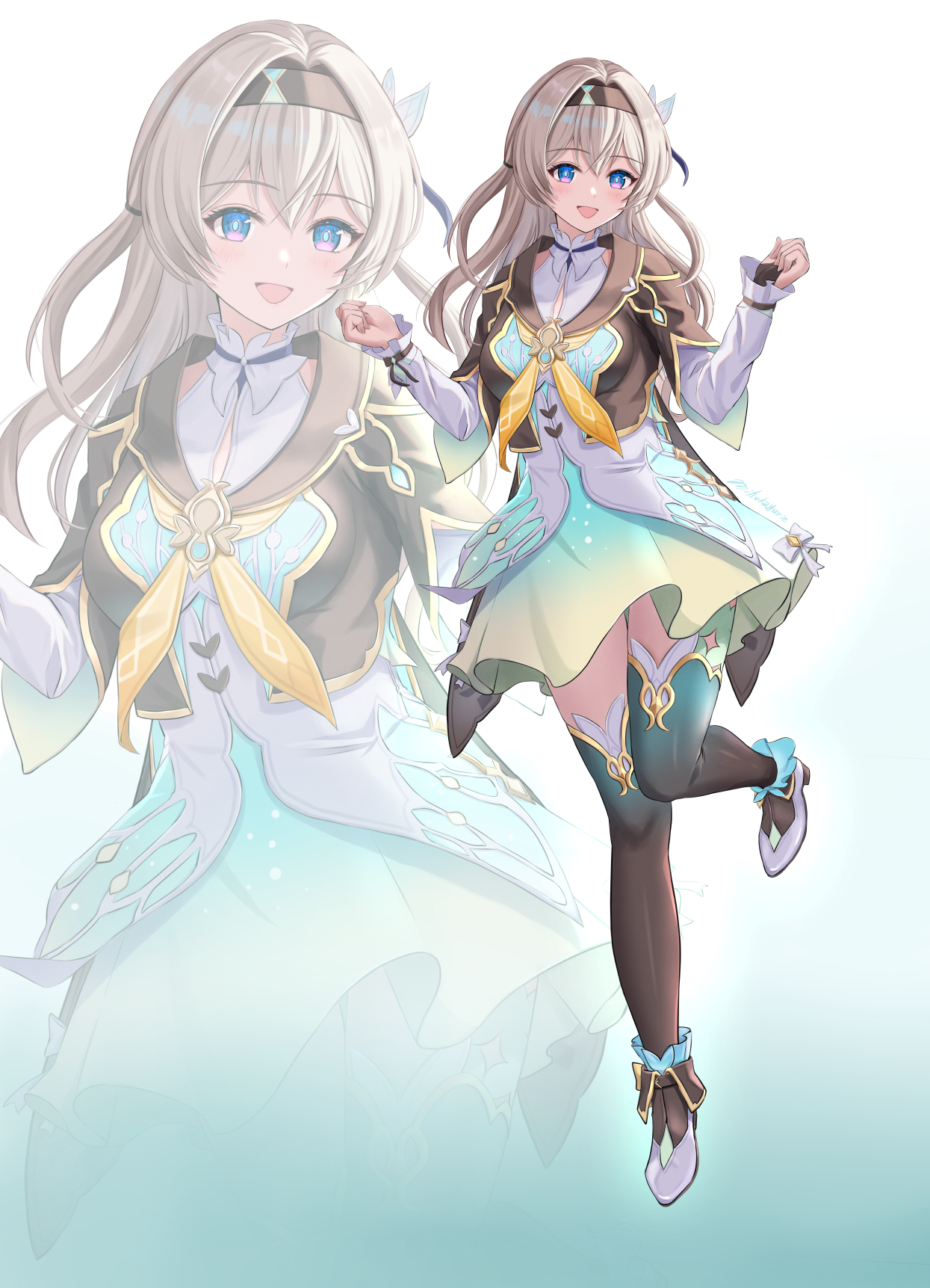 Safebooru - 1girl black bow black bridal gauntlets black footwear black hairband black jacket ...