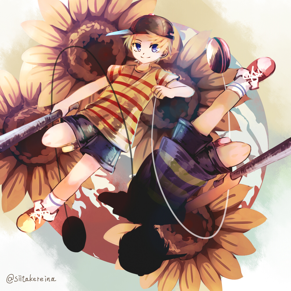 Safebooru - 2boys baseball bat black shorts blonde hair blue eyes ...