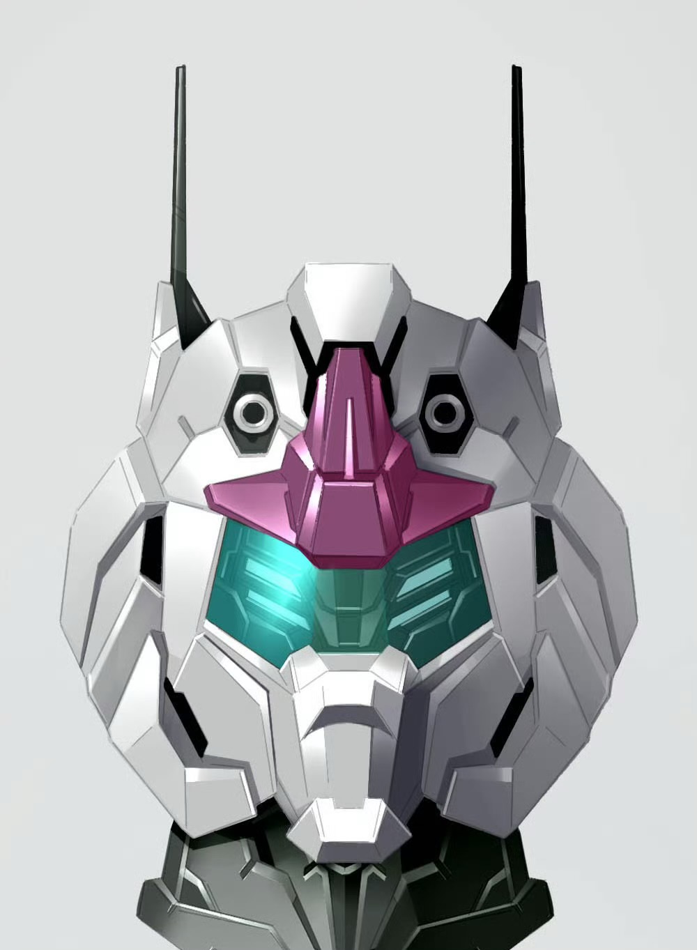 Safebooru - assault visor blue eyes commentary request extra eyes grey ...