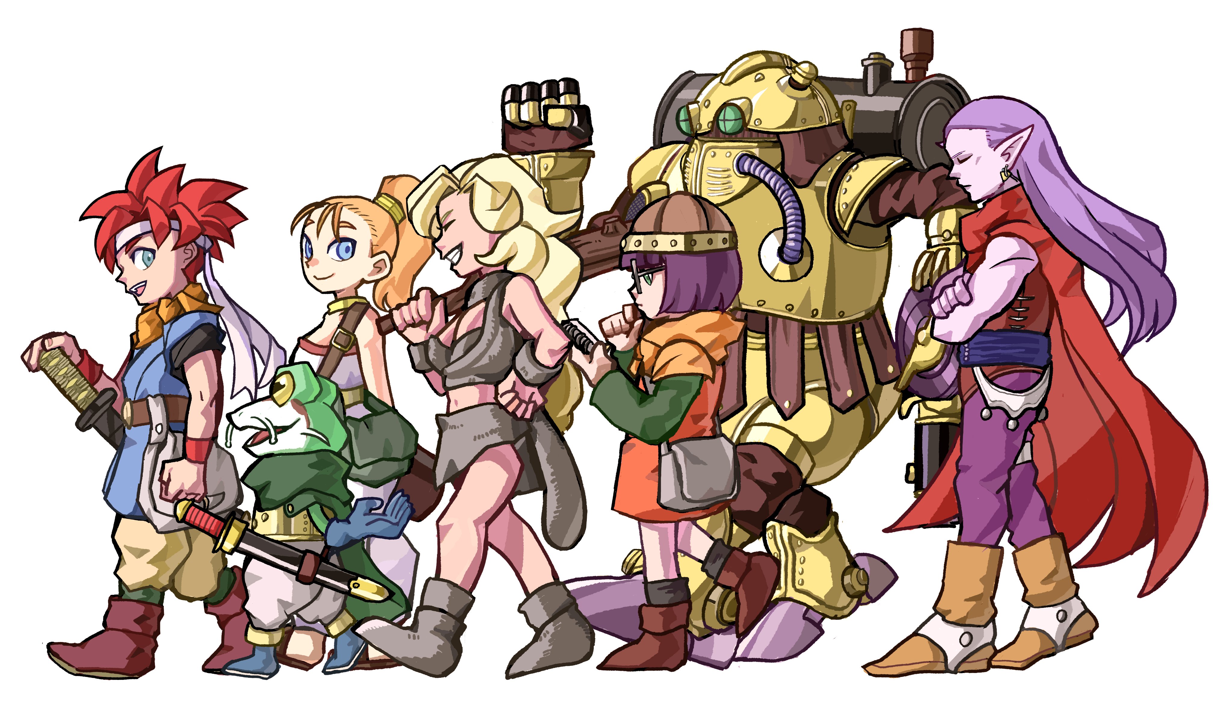 Safebooru - 3girls absurdres artist request ayla (chrono trigger) chrono trigger closed mouth ...