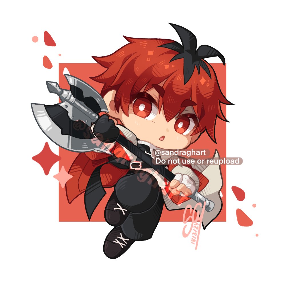 Safebooru - 1boy arm wrap axe bandaged arm bandages battle axe black ...