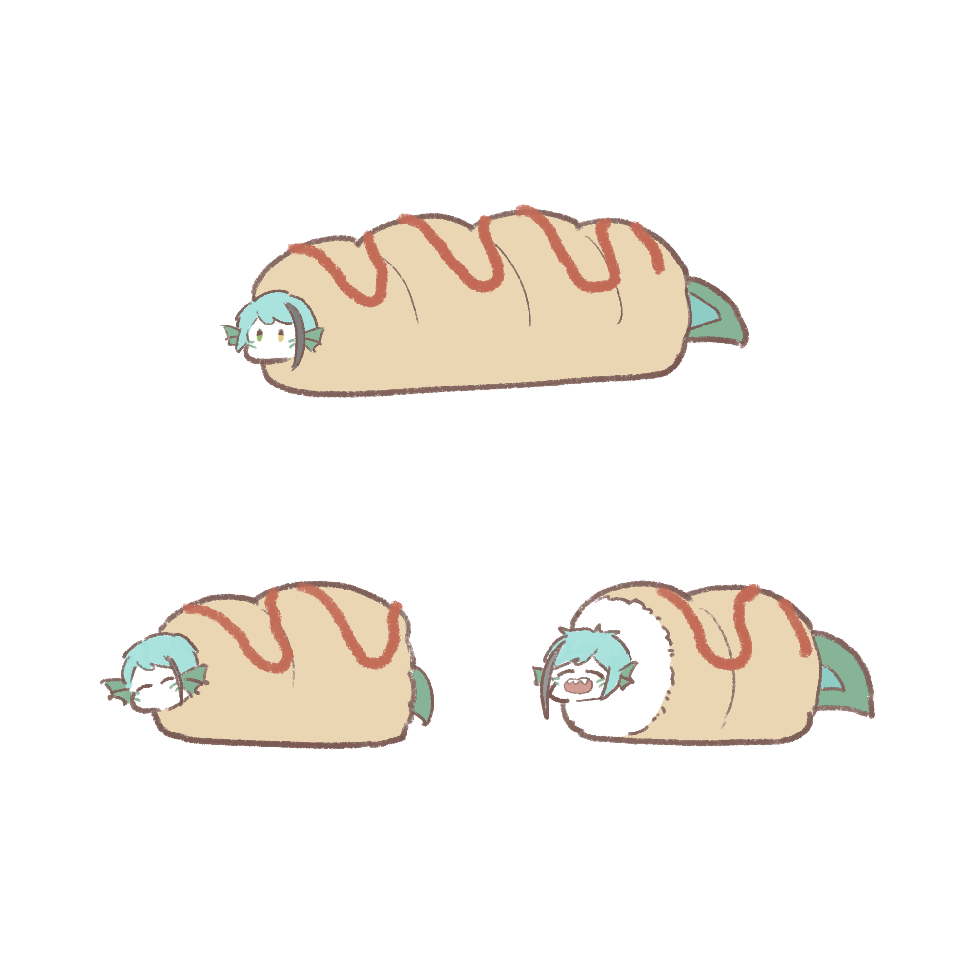 Safebooru - 2boys blue hair blue skin brothers colored skin eel boy ...