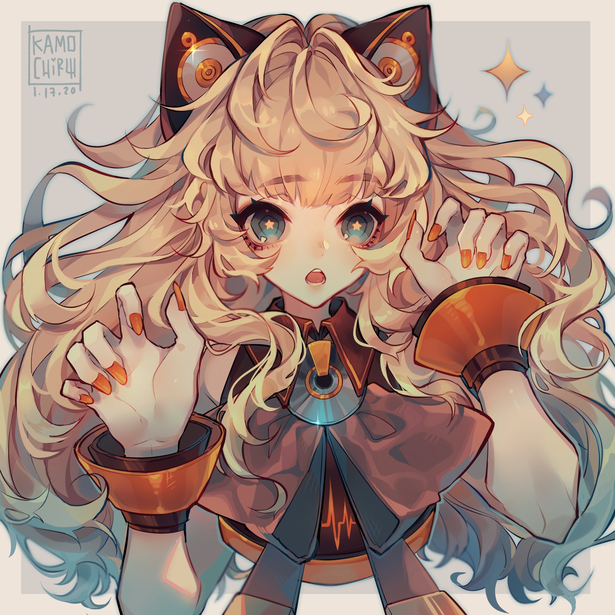 Safebooru - 1girl animal ears aqua eyes aqua hair bad hands bare arms bare shoulders black shirt ...