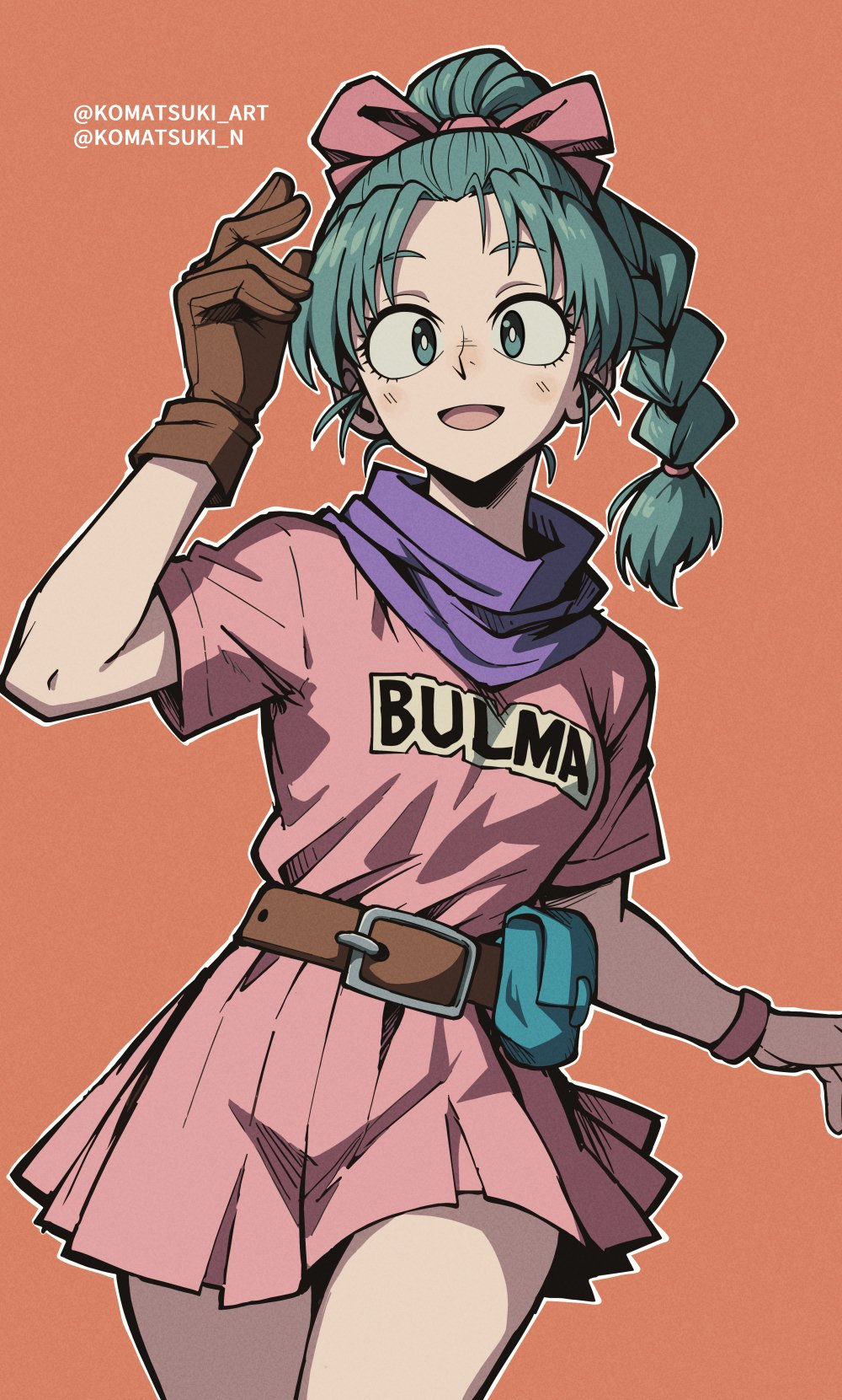 Safebooru - 1girl aqua hair arm up belt pouch braid braided ponytail ...