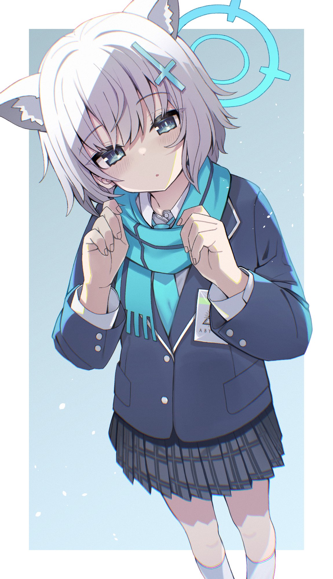 Safebooru - 1girl animal ear fluff animal ears black jacket black skirt blazer blue archive blue ...