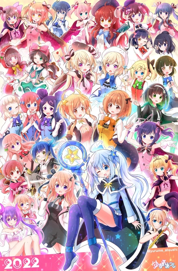 Safebooru - 6+girls anne happy blonde hair blue eyes blue hair blue shirt chiyoda momo clea ...