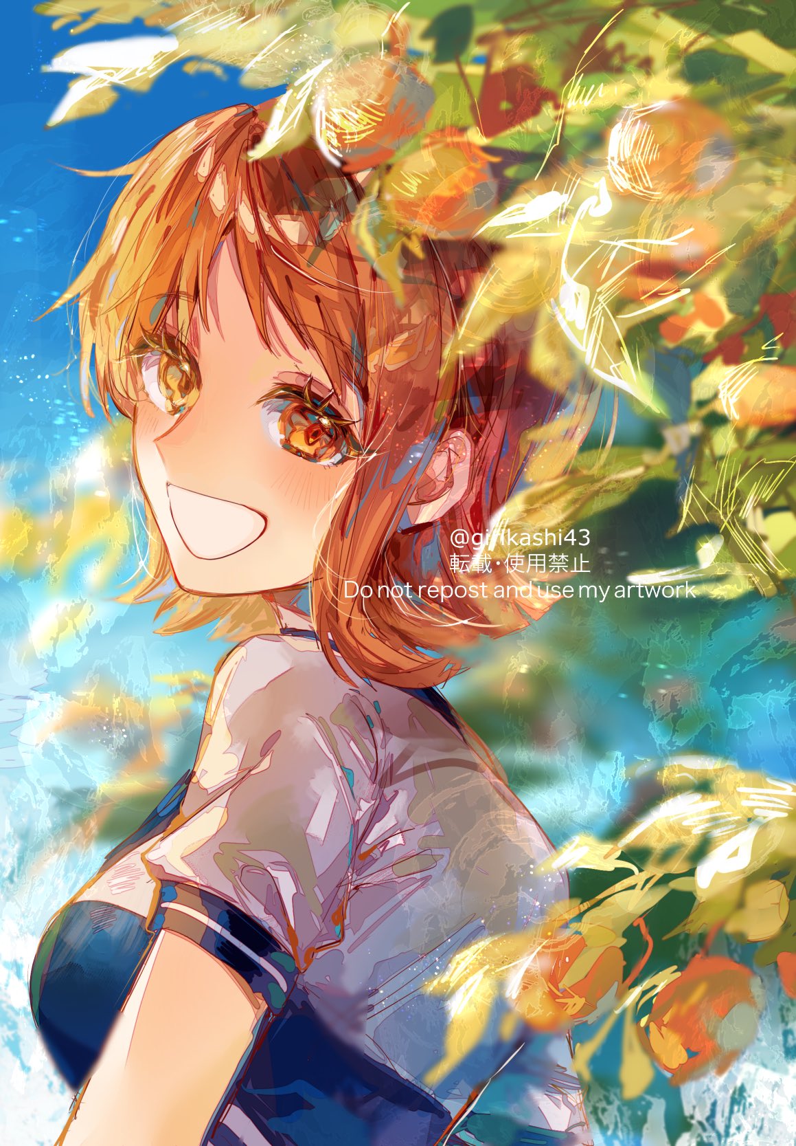 Safebooru - 1girl back commentary eyelashes food fruit girikashi43 ...