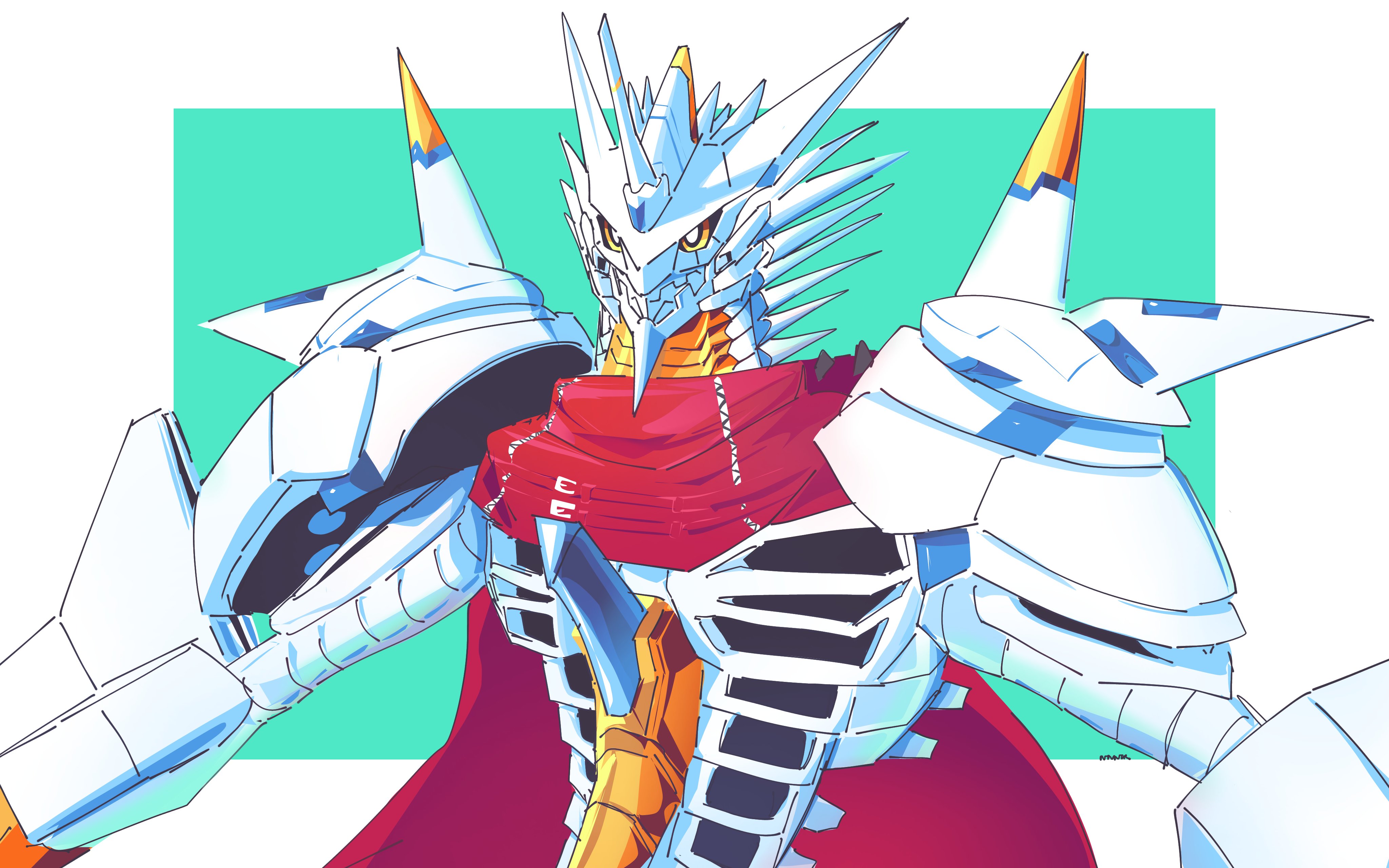 Safebooru - 1boy absurdres border cape colored skin digimon digimon ...