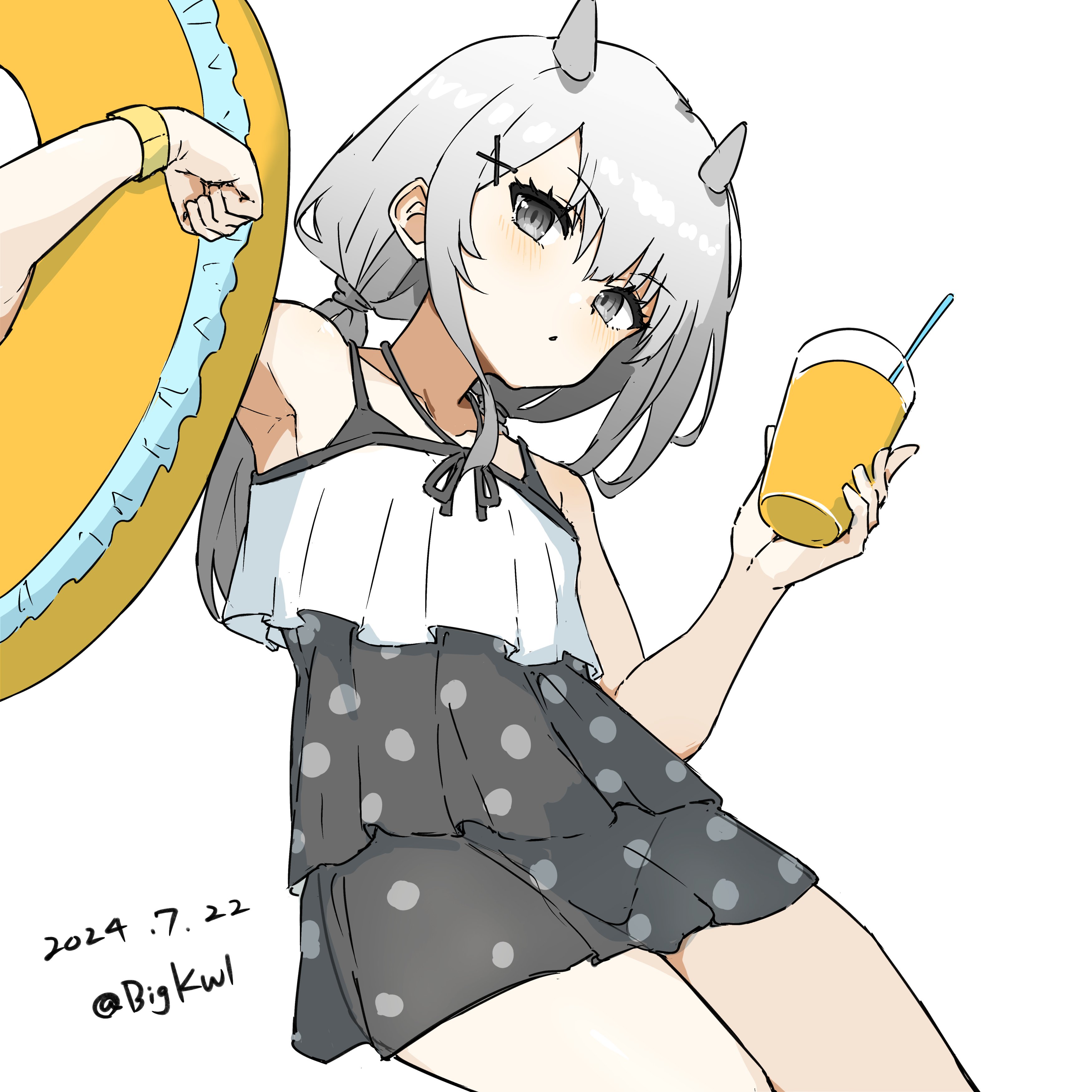 Safebooru - 1girl absurdres bigkwl black one-piece swimsuit casual one-piece swimsuit dated ...