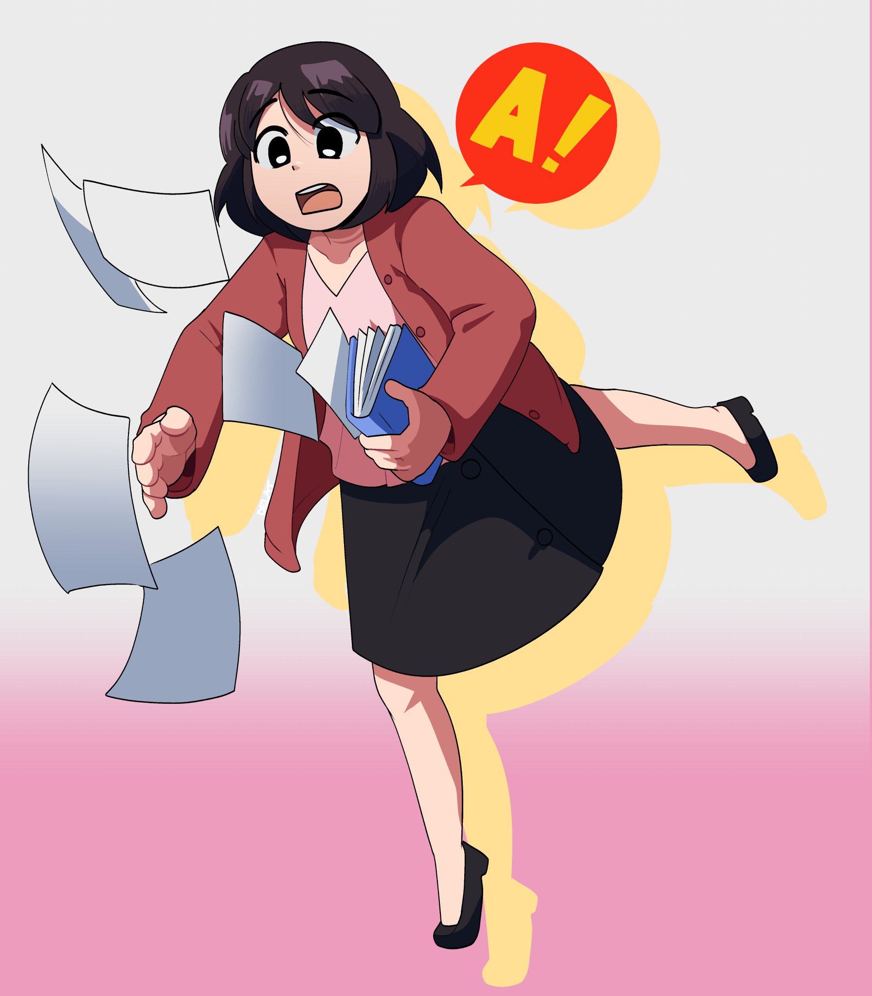 Safebooru - 1girl aged up azumanga daioh black eyes black hair blue book book delatoid highres ...